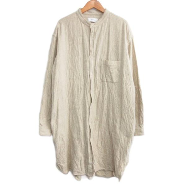 マーカ marka 近年モデル BAND COLLER LONG SHIRT バンドカラー ロングシャツ コート コットンウール ベージュ M17C-14SH01C サイズ3 メンズ【ブランド】マーカ marka【表記サイズ】サイズ3【実寸...