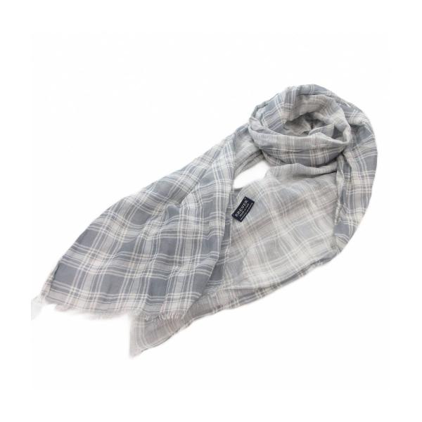 ブリュアー BREUER ストール マフラー リネン系 フランス製 グレー チェック柄 IBO82 /FF レディース【ブランド】ブリュアー BREUER【実寸サイズ】全長（フリンジ含まず）：200cm　幅：48cm　　【色】グレー【状態】...