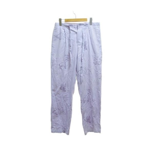 未使用品 ライト WRYHT タグ付き 22AW STRINGS WAIST TROUSER トラウザーパンツ オールドジョー取扱 ドローイング アニマル柄 2 約M ■BL2【表記サイズ】2 約M【実寸サイズ】ウエスト：最大 約80cm　...