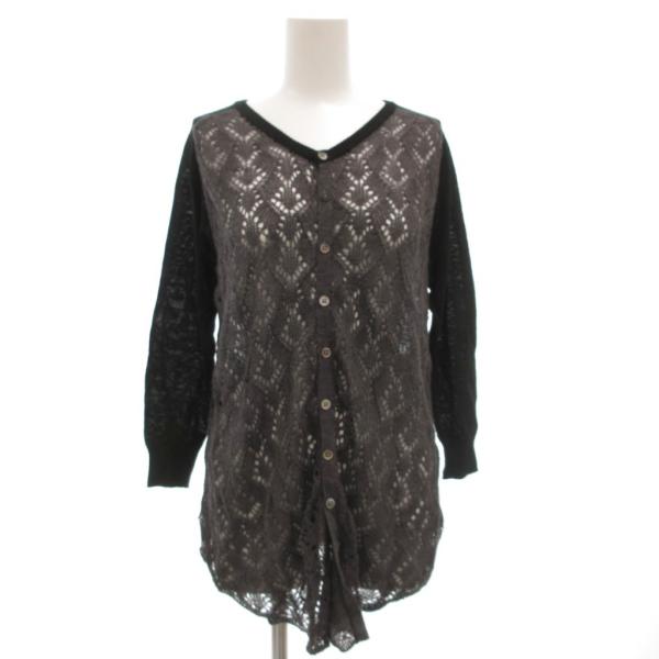 ダヴィット モルソー Davit MEURSAULT カーディガン ニット 長袖 サンプル品 レース切替 黒 ブラック グレー /GV レディース【ブランド】ダヴィット モルソー Davit MEURSAULT【表記サイズ】サイズ表記なし(...