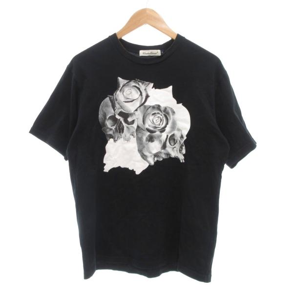 アンダーカバー UNDERCOVER スカルローズ プリント Tシャツ 半袖 2 黒