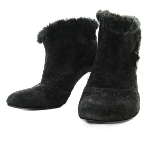 ダイアナ DIANA ブーティ ピンヒール ファー スウェード リボン 22.5cm ブラック 黒 1120 レディース【ブランド】ダイアナ DIANA【表記サイズ】22.5cm【実寸サイズ】履き口周り：約29cm　筒高：約10cm　ヒール...
