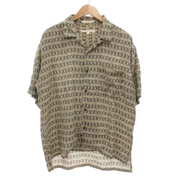 ペリー エリス PERRY ELLIS ヴィンテージ 90s レーヨンシャツ オープンカラー 半袖 カジュアル 総柄 M ベージュ /GV メンズ【表記サイズ】M【実寸サイズ】肩幅：53cm　身幅：59cm　着丈：78cm　袖丈：26cm　...
