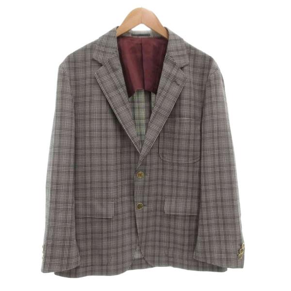 フリーマンズスポーティングクラブ FREEMANS SPORTING CLUB 美品 24SS テーラードジャケット S 背抜き シングル チェック柄 グレー【ブランド】フリーマンズスポーティングクラブ FREEMANS SPORTING ...