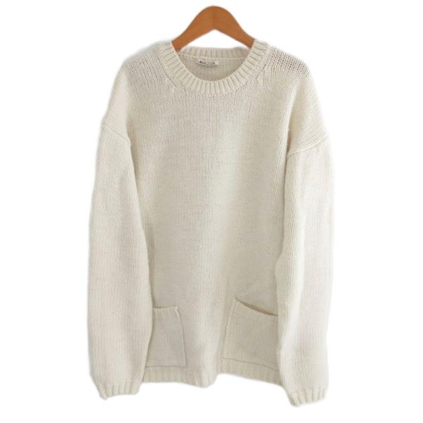 オーラリー AURALEE 22AW WOOL FELT YARN KNIT クルーネックニット セーター ウール 白 ホワイト 5 約L-XL A22AP01FY【ブランド】オーラリー AURALEE【表記サイズ】5【実寸サイズ】肩幅：5...