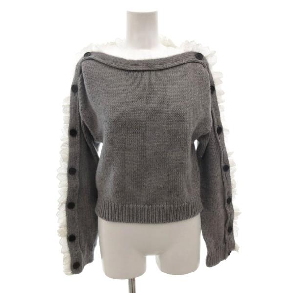 PHILOSOPHY DI LORENZO SERAFINI ニット 変形 ショルダーボタン レース 40 グレー /FF レディース【表記サイズ】40【実寸サイズ】肩幅：44cm　身幅：40cm　袖丈：49cm　着丈：40cm　　【素材】...