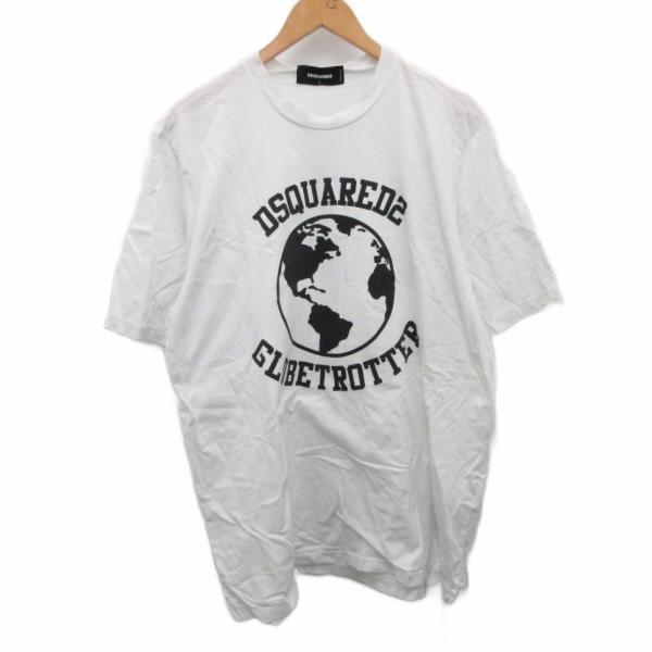 ディースクエアード DSQUARED2 22SS GLOBETROTTER Tシャツ カットソー 半袖 ロゴプリント 白 ホワイト L メンズ【ブランド】ディースクエアード DSQUARED2【表記サイズ】L【実寸サイズ】肩幅：47cm　身...