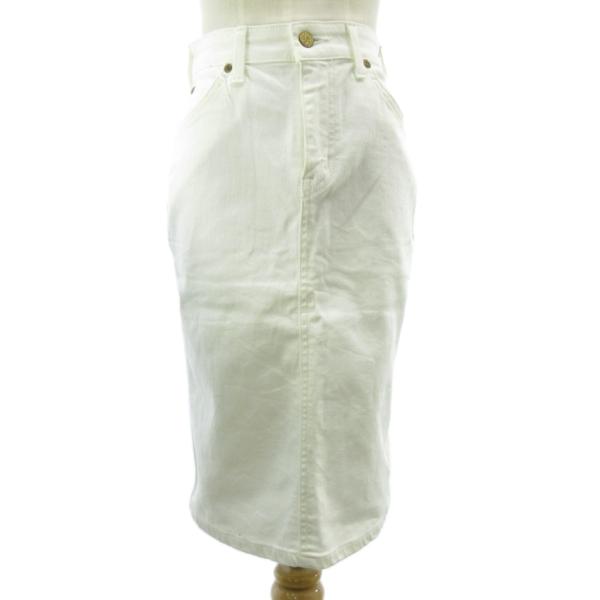 リー LEE × WHITE the suit company 美品 デニム スカート 白 ホワイト M LB9822 レディース【ブランド】リー LEE【表記サイズ】M【実寸サイズ】ウエスト：66cm　ヒップ：--cm　スカート丈：55c...