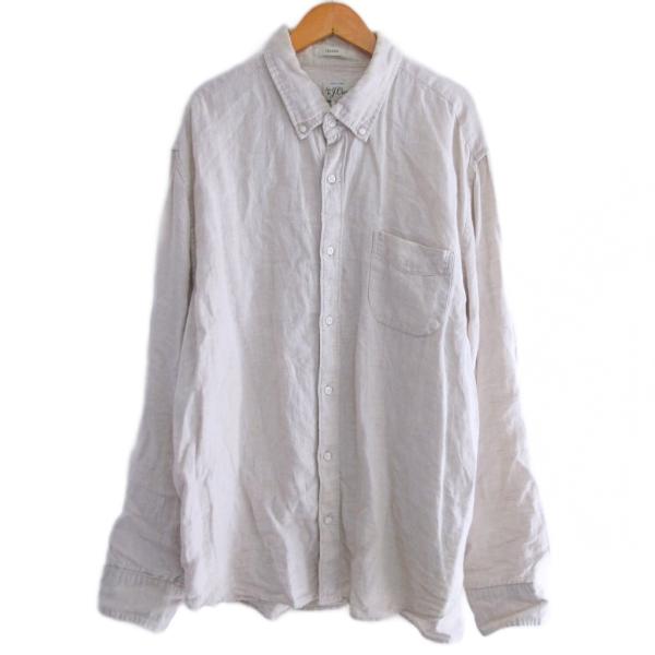 ジェイクルー J.CREW 00s アイリッシュリネン ボタンダウンシャツ BDシャツ 長袖 XL アイボリー 系 0115 メンズ【ブランド】ジェイクルー J.CREW【表記サイズ】XL【実寸サイズ】肩幅：51cm　身幅：62cm　着丈：...