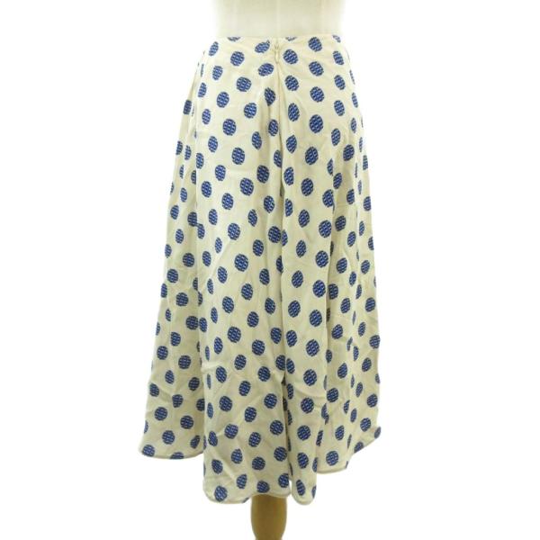 プラダ PRADA 美品 フレアスカート ドット柄 レーヨン 白 ホワイト 38 約M ■MNK5 【ブランド】プラダ PRADA【表記サイズ】38【実寸サイズ】ウエスト：66cm　ヒップ：--cm　スカート丈：66cm　　【素材】ビスコー...