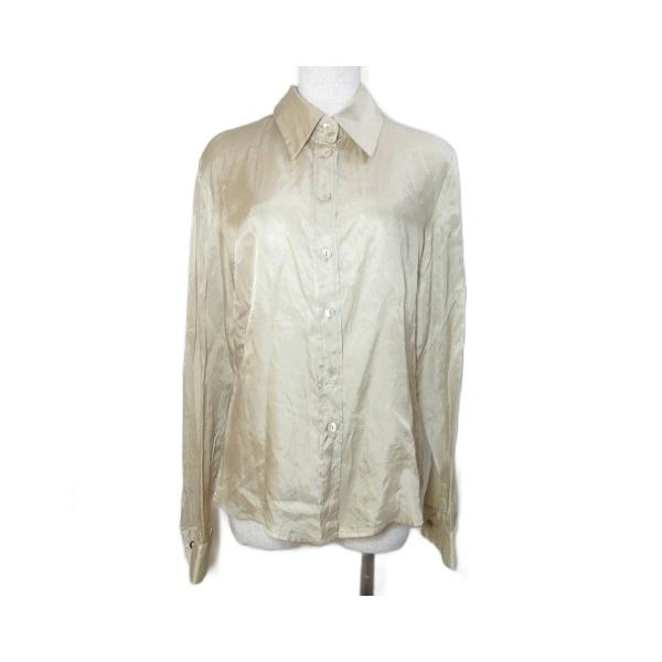 フェンディ jeans ズッカ ロゴ 総柄 シルクシャツ ブラウス カフスシャツ 長袖 日本サイズL相当 IT44 DE38 FR40 USA10 ベージュ IBO88【ブランド】フェンディ FENDI【表記サイズ】日本サイズL相当IT44...