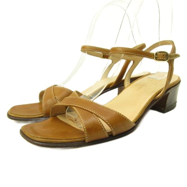 タニノクリスチー TANINO CRISCI サンダル レザー 茶 ブラウン 36.5 約23cm IBO90 レディース【ブランド】タニノクリスチー TANINO CRISCI【表記サイズ】36.5【実寸サイズ】ヒールの高さ：4cm　最大...