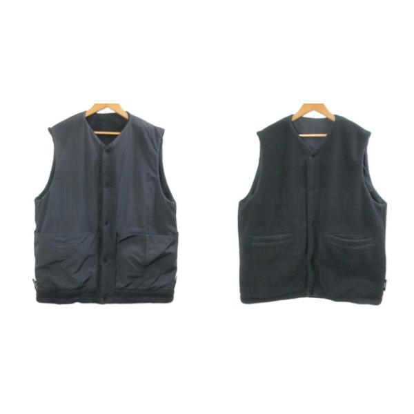 イール EEL Sunday Fleece Vest リバーシブル フリースベスト ポーラテック リップストップナイロン Vネック M 黒 ブラック /X メンズ【ブランド】イール EEL【表記サイズ】M【実寸サイズ】身幅：57cm　着丈：...