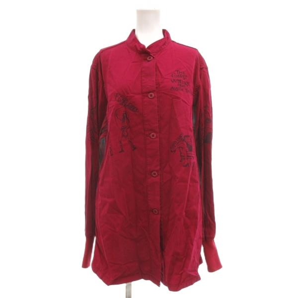 ヒステリックグラマー HYSTERIC GLAMOUR × GHOST WOLVES スタンドカラーシャツ バックプリント ロング丈 F ピンク /MG レディース【ブランド】ヒステリックグラマー HYSTERIC GLAMOUR【表記サイ...