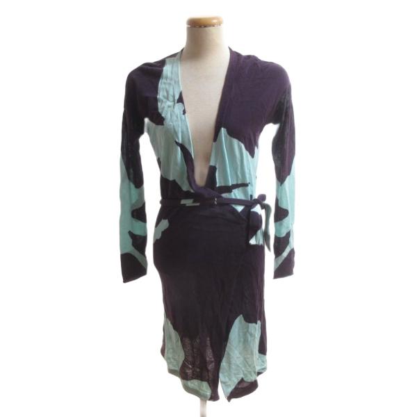 ダイアンフォンファステンバーグ DIANE von FURSTENBERG 美品 カーディガン F 紫色 パープル 抽象柄 Vネック /SJ レディース【ブランド】ダイアンフォンファステンバーグ DIANE von FURSTENBERG【...