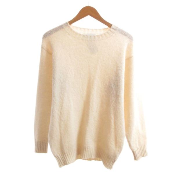 Shetland Woolen Co. ニット セーター M シェットランドウール アイボリー 無地/HW メンズ【表記サイズ】M【実寸サイズ】肩幅：50cm　身幅：50cm　着丈：58cm　袖丈：68cm　　【素材】毛【色】アイボリー【状...
