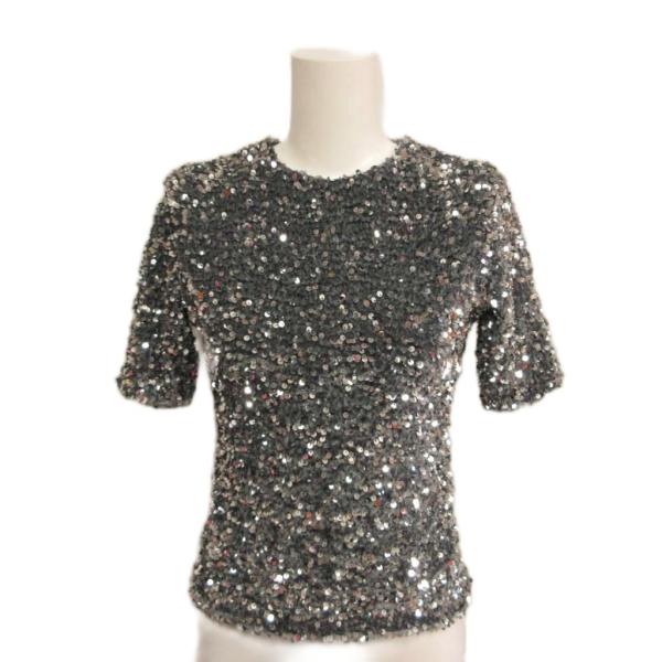 レクト RECTO 美品 TWINKLE SEQUIN JERSEY TOP カットソー スパンコール ドゥーズィエムクラス取扱 レディース【表記サイズ】サイズ表記なし(実寸サイズをご参考ください。)【実寸サイズ】肩幅：35cm　身幅：43...
