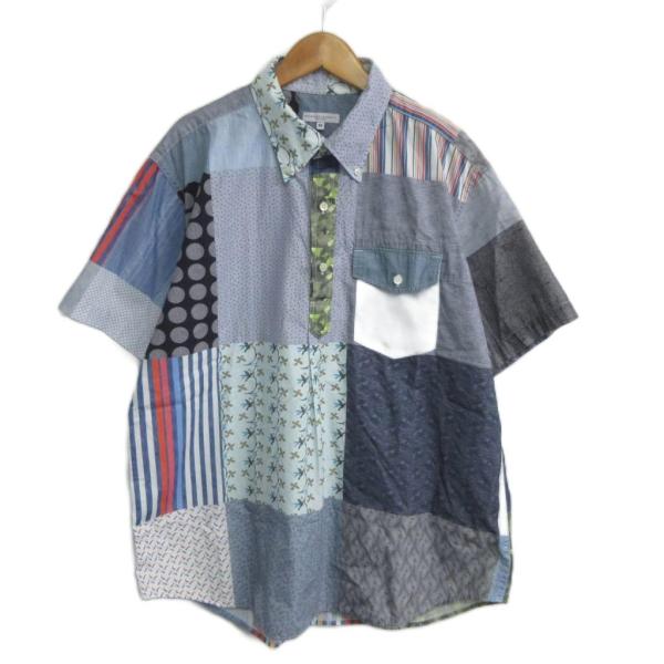 エンジニアードガーメンツ Engineered Garments Popove BDシャツ パッチワーク プルオーバー 半袖 M マルチカラー メンズ【ブランド】エンジニアードガーメンツ Engineered Garments【表記サイズ】...