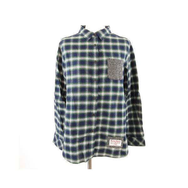 クロッシー CLOSSHI シャツ 長袖 チェック 緑 紺 L *T296 レディース【ブランド】クロッシー CLOSSHI【表記サイズ】L【実寸サイズ】肩幅：48cm　身幅：48cm　着丈：64cm　袖丈：56cm　　【素材】本体 綿10...