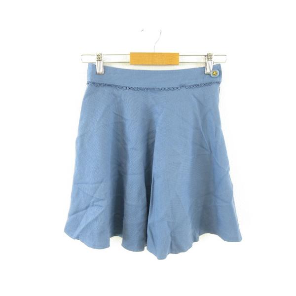 NETTO di MAMMINA ミニスカート フレア 青 38 *E355 レディース【表記サイズ】38日本サイズM相当ウエスト64 ヒップ91【実寸サイズ】ウエスト：64cm　ヒップ：120cm　スカート丈：49cm　　【素材】表地 毛...