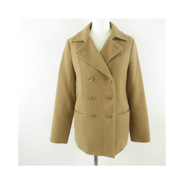 イーブス YEVS Pコート 長袖 ハーフ丈 茶 キャメル M *E650 レディース【ブランド】イーブス YEVS【表記サイズ】M【実寸サイズ】肩幅：37cm　身幅：45cm　袖丈：61cm　着丈：67cm　　【素材】表地 レーヨン80%...