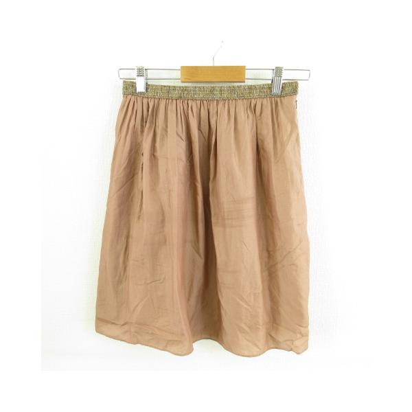 ノーリーズソフィー NOLLY'S sophi スカート 膝丈 ギャザー 茶 38 *T813 レディース【表記サイズ】38ウエスト62-64ヒップ88-91日本サイズM相当【実寸サイズ】ウエスト：64cm　ヒップ：96cm　スカート丈：5...