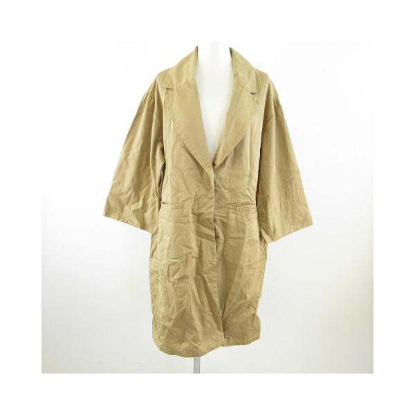 イディット IEDIT スプリングコート ロング 七分袖 ベージュ M *T920 レディース【表記サイズ】M【実寸サイズ】肩幅：45.5cm　身幅：57cm　袖丈：41.5cm　着丈：96.5cm　　【素材】綿100%【色】ベージュ【仕様...