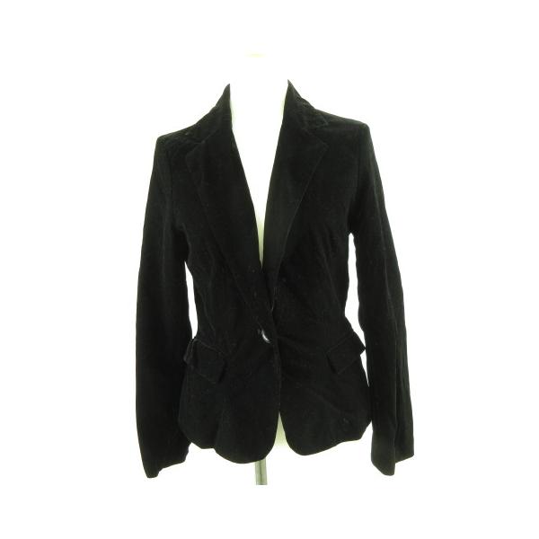 ミミカ ｍimica ベロアジャケット テーラード 長袖 黒 9 *A300 レディース【表記サイズ】9（日本サイズS〜M相当）【実寸サイズ】肩幅：38cm　身幅：42cm　袖丈：57cm　着丈：55cm　　【素材】表地 基布 ポリエステル...