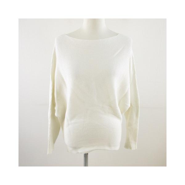 adapt retailing ニット セーター 長袖 オフホワイト 白 M *T608 レディース【表記サイズ】M【実寸サイズ】身幅：56cm　着丈：49cm　ゆき丈：69cm　　【素材】レーヨン53% ポリエステル29% ナイロン18%...