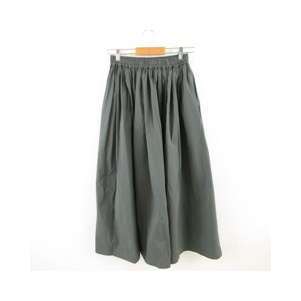 ミラーミラー MIRROR MIRROR ON THE WALL ロングスカート フレア ストレッチ 緑 F *A526 レディース【表記サイズ】F【実寸サイズ】ウエスト：62cm　ヒップ：110cm　スカート丈：91cm　　【素材】綿53...