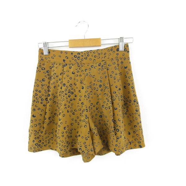 チャオパニック CIAOPANIC Find your Real Life ショートパンツ キュロット タック ヒョウ柄 茶 紺 F *A283 レディース【ブランド】チャオパニック CIAOPANIC【表記サイズ】F【実寸サイズ】ウエスト...