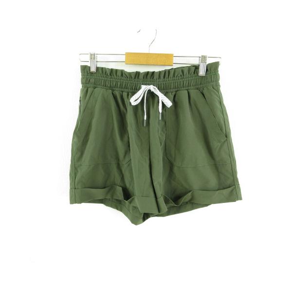 ゼラ zella スポーツウェア ヨガ ショートパンツ ストレッチ カーキ 緑 M *T792 レディース【表記サイズ】M【実寸サイズ】ウエスト：68〜cm　もも幅：31cm　裾幅：33cm　股上：33.5cm　股下：7.5cm　　【素材】...