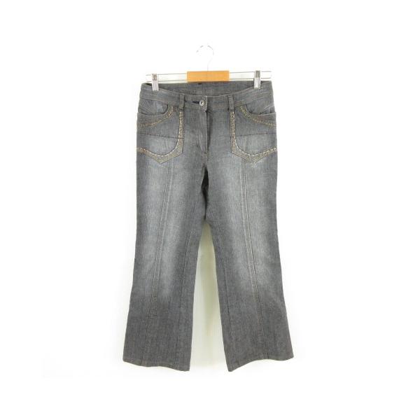 ジェルべ GERVE デニムパンツ ジーンズ ロング ストレッチ グレー 40 *A11 レディース【表記サイズ】40（日本サイズL相当）【実寸サイズ】ウエスト：74cm　もも幅：24cm　裾幅：24cm　股上：22cm　股下：69cm　　...