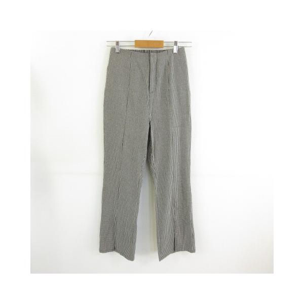 未使用品 リビーアンドローズ Libby&amp;Rose パンツ ストレート チェック 黒 F *T550 レディース【表記サイズ】F【実寸サイズ】ウエスト：62〜cm　もも幅：24.5cm　裾幅：23cm　股上：32cm　股下：69cm...