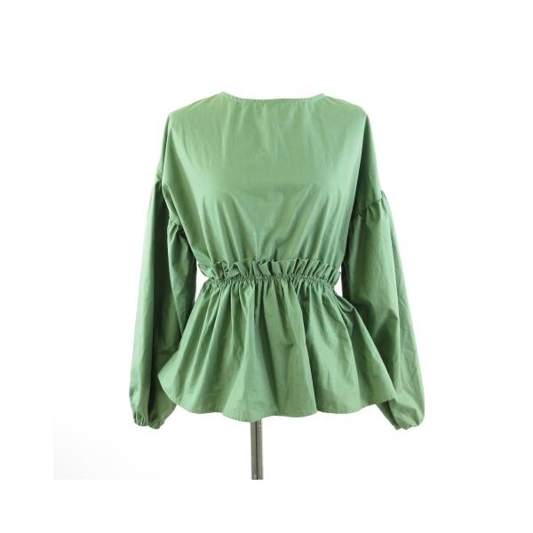 シェトワ Chez toi カットソー ブラウス 長袖 緑 F *T851 レディース【ブランド】シェトワ Chez toi【表記サイズ】F【実寸サイズ】身幅：44cm　着丈：64cm　ゆき丈：75cm　　【素材】ポリエステル65% 綿35...