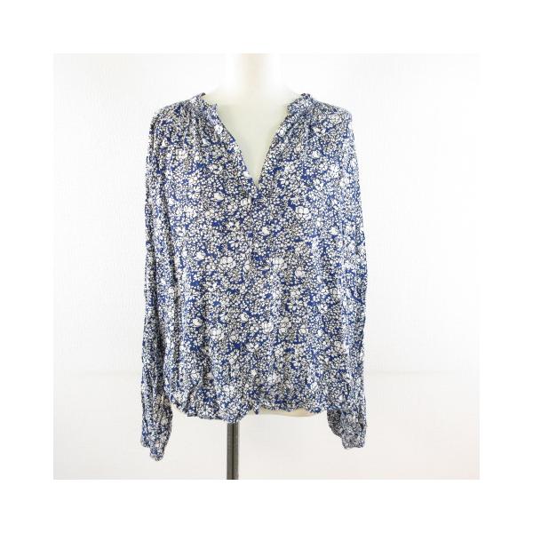 l.o.g.g. label of graded goods カットソー 長袖 花柄 青 白 36 *T941 レディース【表記サイズ】EUR 36US 4CA 4CN 165/84AMX 4日本サイズM相当【実寸サイズ】身幅：55cm　着...