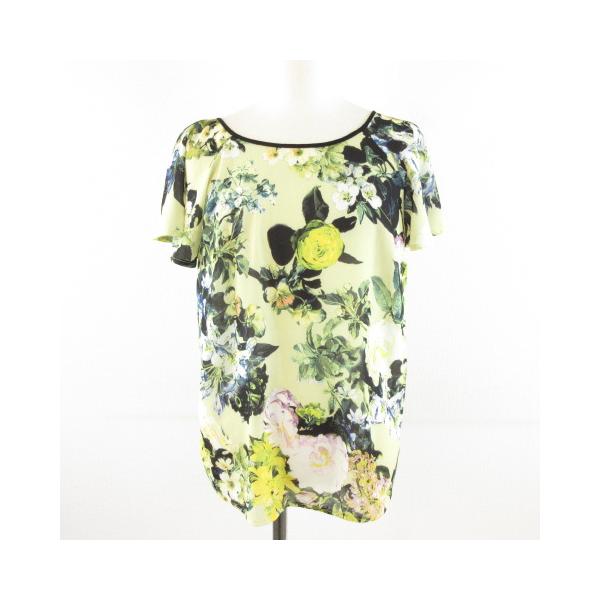 ドロシーパーキンス DOROTHY PERKINS カットソー 半袖 花柄 黄 2 *A734 レディース【表記サイズ】US 2（日本サイズS相当）EUR 34UK 6【実寸サイズ】身幅：42cm　着丈：37cm　ゆき丈：30cm　　【素材...
