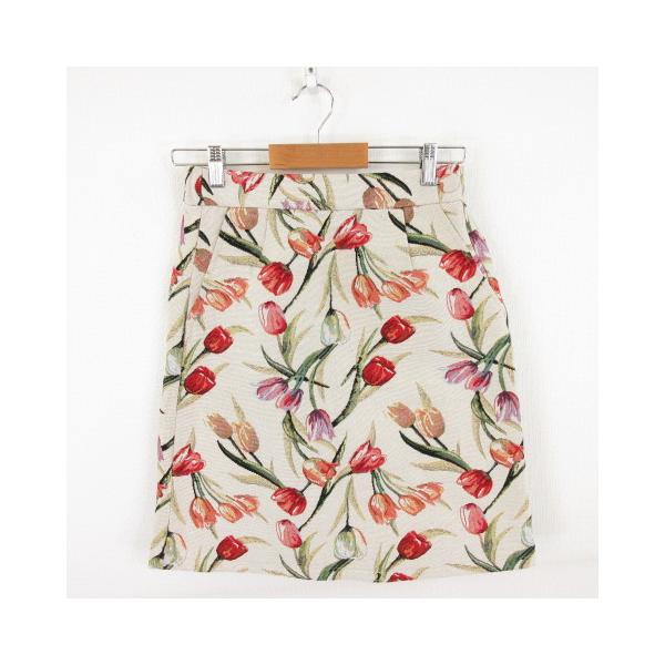 ハンブル Hamble by Par Avion ひざ丈スカート ゴブラン 花柄 ベージュ ONE *A901 レディース【表記サイズ】ONE【実寸サイズ】ウエスト：64cm　ヒップ：90cm　スカート丈：52cm　　【素材】表地 ポリエス...