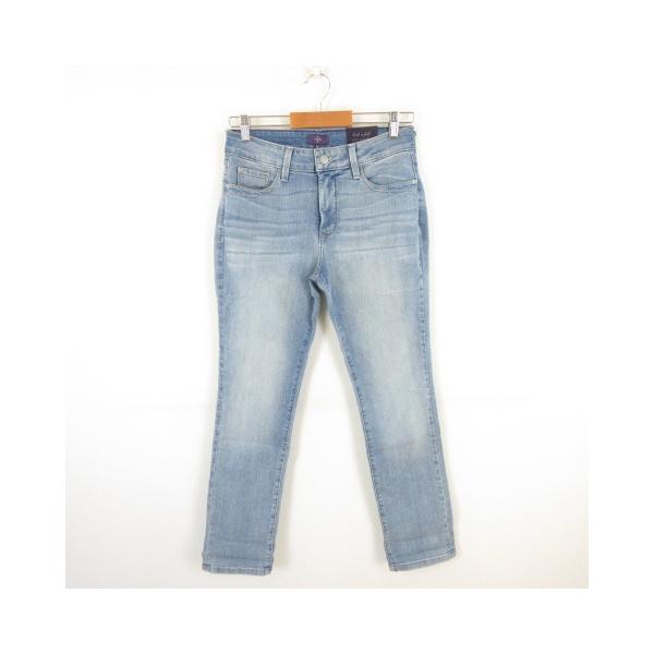 未使用品 エヌワイディージェイ NYDJ デニムパンツ ジーンズ ロング ストレッチ 青 08 *A944 レディース【表記サイズ】08（日本サイズM相当）【実寸サイズ】ウエスト：70cm　もも幅：23cm　裾幅：16.5cm　股上：25c...