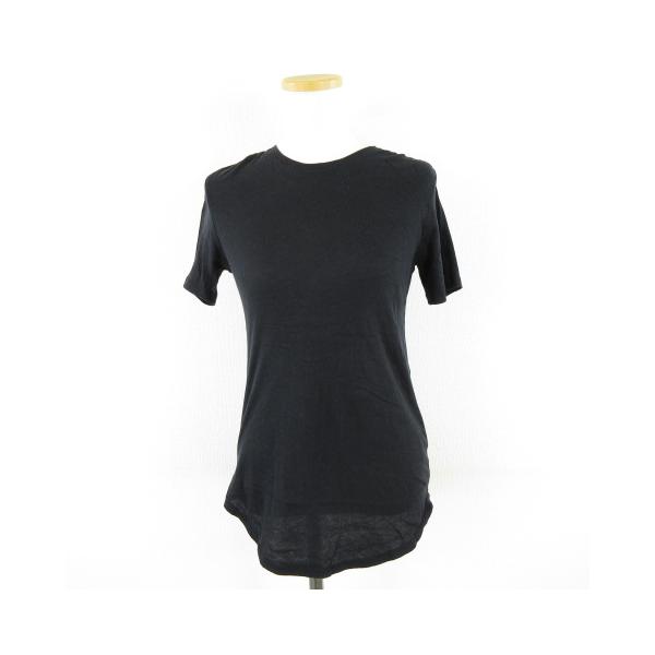 ATM Anthony Thomas Melillo カットソー 半袖 黒 XS *A976 レディース【表記サイズ】XS【実寸サイズ】肩幅：32cm　身幅：38cm　着丈：64cm　袖丈：18cm　　【素材】綿100%【色】黒【状態】全体...