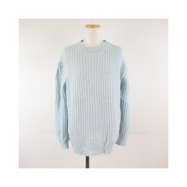 miro amurette ニット セーター 長袖 水色 *T918 レディース【表記サイズ】表記はございませんが、L-LL相当だと思われます。【実寸サイズ】肩幅：51cm　身幅：58cm　着丈：57cm　袖丈：52cm　　【素材】ケアタグ...