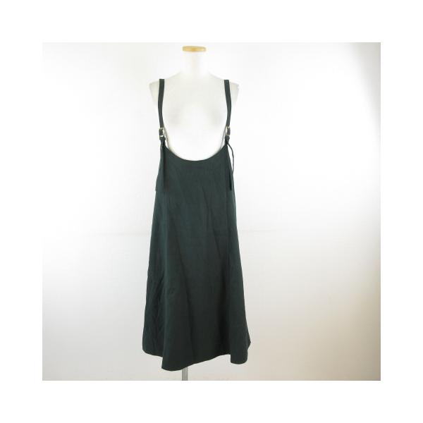 アストリアオディール ASTORIA ODIER ジャンパースカート ミモレ丈 緑 M *T920 レディース【表記サイズ】M【実寸サイズ】身幅：40cm　前身頃：83cm　総丈：112cm　後身頃：83cm　　【素材】表地 ポリエステル9...