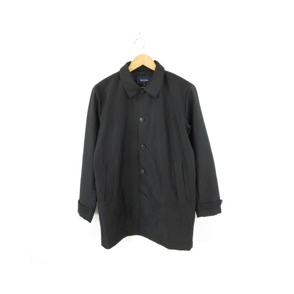ブルースタンダード BLUE STANDARD ステンカラーコート ハーフ丈 長袖 黒 M *A753 メンズ【表記サイズ】Mチェスト88-96身長165-175【実寸サイズ】肩幅：44cm　身幅：54cm　袖丈：62cm　着丈：82cm　...