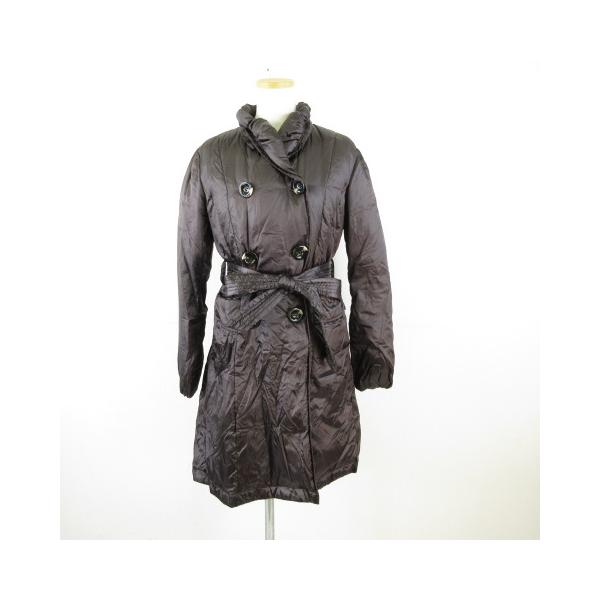 OUT AND OUT ダウンコート 長袖 ミドル丈 焦げ茶 M *T459 レディース【表記サイズ】M【実寸サイズ】肩幅：39.5cm　身幅：50cm　袖丈：60cm　着丈：88.5cm　　【素材】表生地 ナイロン100%　裏生地 ポリエ...