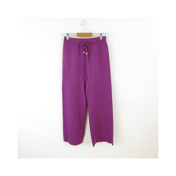 adapt retailing ニットパンツ ロング ストレート 紫 ONE *T822 レディース【表記サイズ】ONE SIZE【実寸サイズ】ウエスト：64〜cm　もも幅：23cm　裾幅：25cm　股上：31.5cm　股下：62.5cm　...