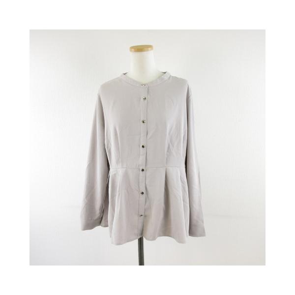 グラシア GLACIER シャツ ブラウス 長袖 グレー LL *A528 レディース【ブランド】グラシア GLACIER【表記サイズ】LL【実寸サイズ】肩幅：40cm　身幅：48cm　着丈：59cm　袖丈：56cm　　【素材】表地 ポリエ...