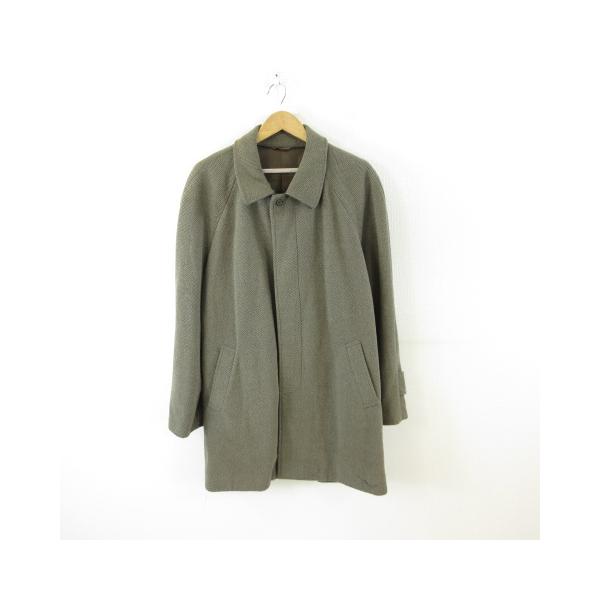 BILANCIA ステンカラーコート 茶 LL *T48 メンズ【表記サイズ】LL胸囲 100-108身長 180-190【実寸サイズ】身幅：60.5cm　着丈：91cm　ゆき丈：64.5cm　　【素材】表 ポリエステル100%　裏 ポリエ...