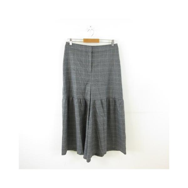 Chulo ワイドパンツ ロング チェック グレー 13 *T231 レディース【表記サイズ】13日本サイズXL相当【実寸サイズ】ウエスト：76cm　もも幅：32cm　裾幅：54cm　股上：35cm　股下：55.5cm　　【素材】表地 ポリ...