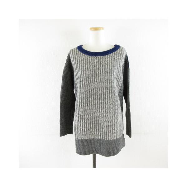 KOMME WALK リブニット セーター 長袖 グレー 9 *A940 レディース【表記サイズ】9（日本サイズM相当）【実寸サイズ】身幅：50cm　着丈：58cm　ゆき丈：72cm　　【素材】キャメル64% 指定外繊維（リヨセル）18% ...