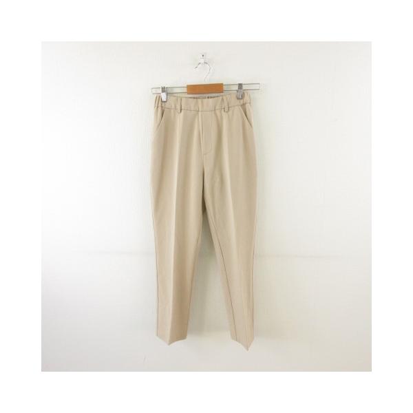 GERMINATION テーパードパンツ ロング ストレッチ ベージュ S *A69 レディース【表記サイズ】S【実寸サイズ】ウエスト：60cm　もも幅：25cm　裾幅：17cm　股上：27cm　股下：64cm　　【素材】ポリエステル75%...